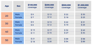 Life Insurance Rates by Age Chart - Magnum Insurance